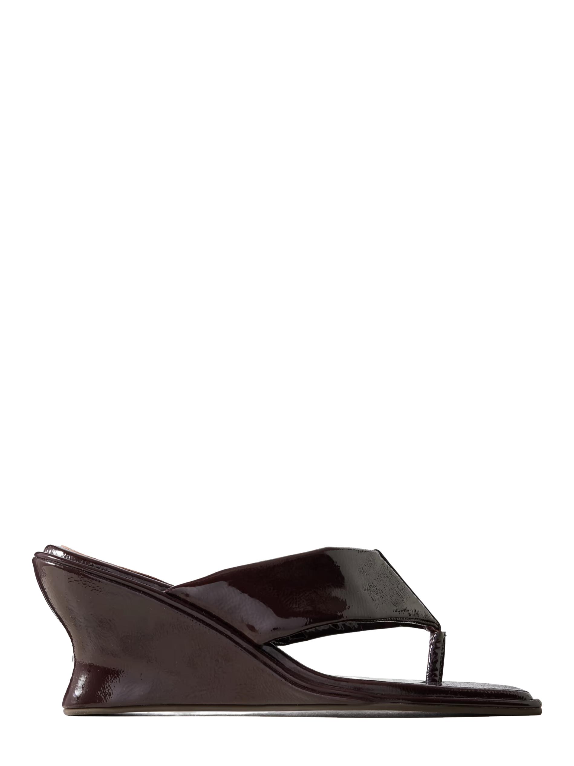 ST. AGNI ST. AGNI Patent Leather Wedge Sandals